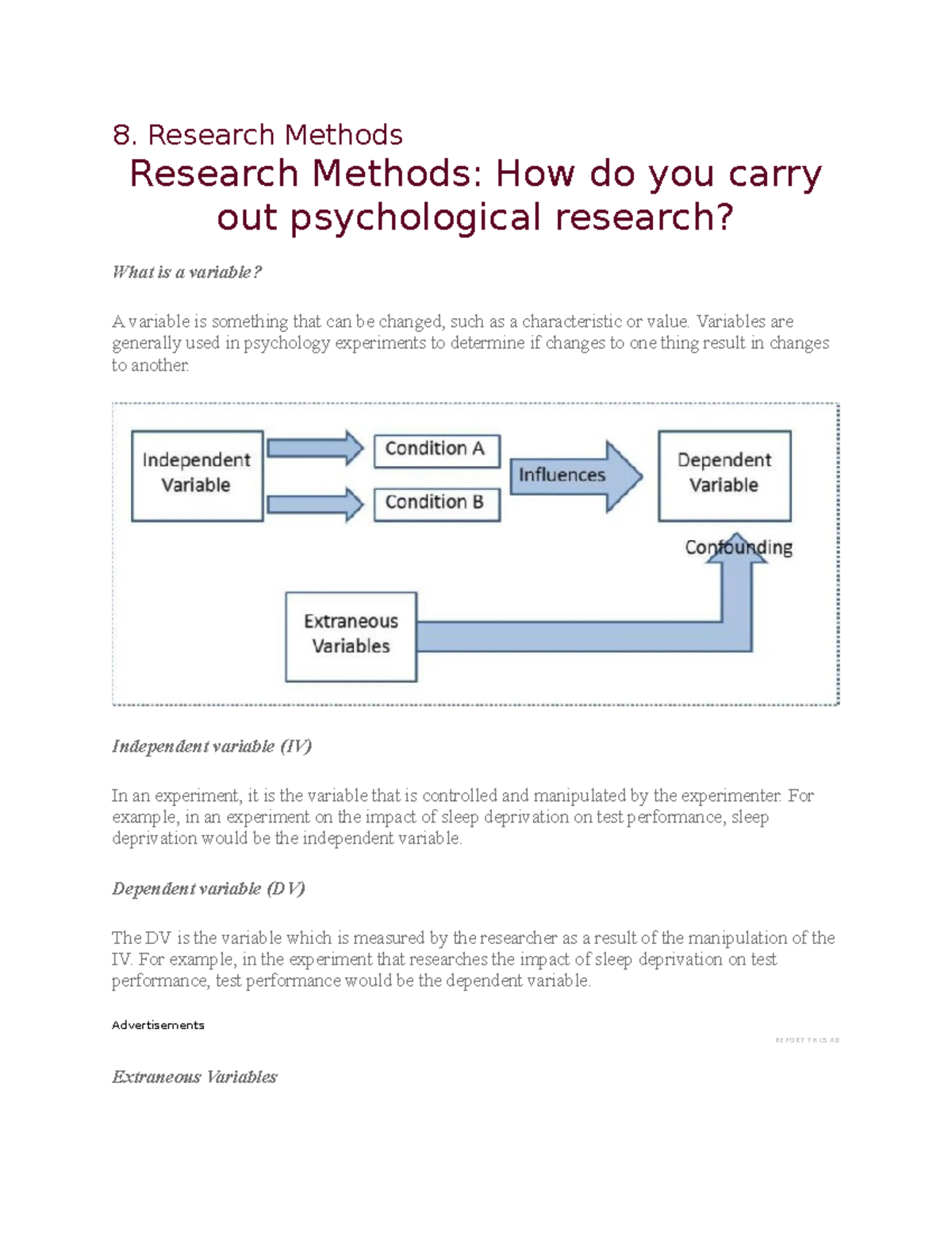 Research methods - helpful - 8. Research Methods Research Methods: How ...