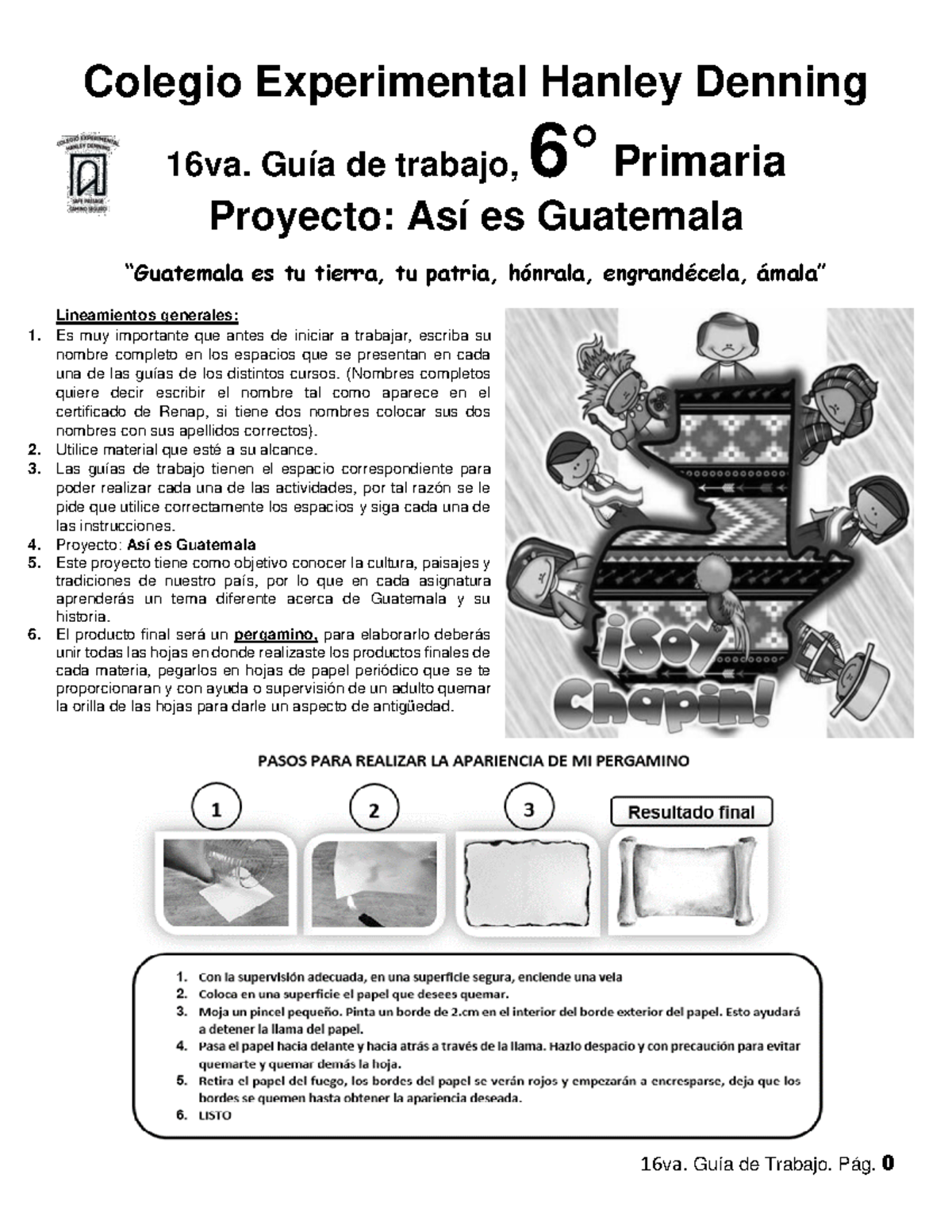 6to Primaria Así es Guatemala Guía 16 - Colegio Experimental Hanley Denning 16va. Guía de ...
