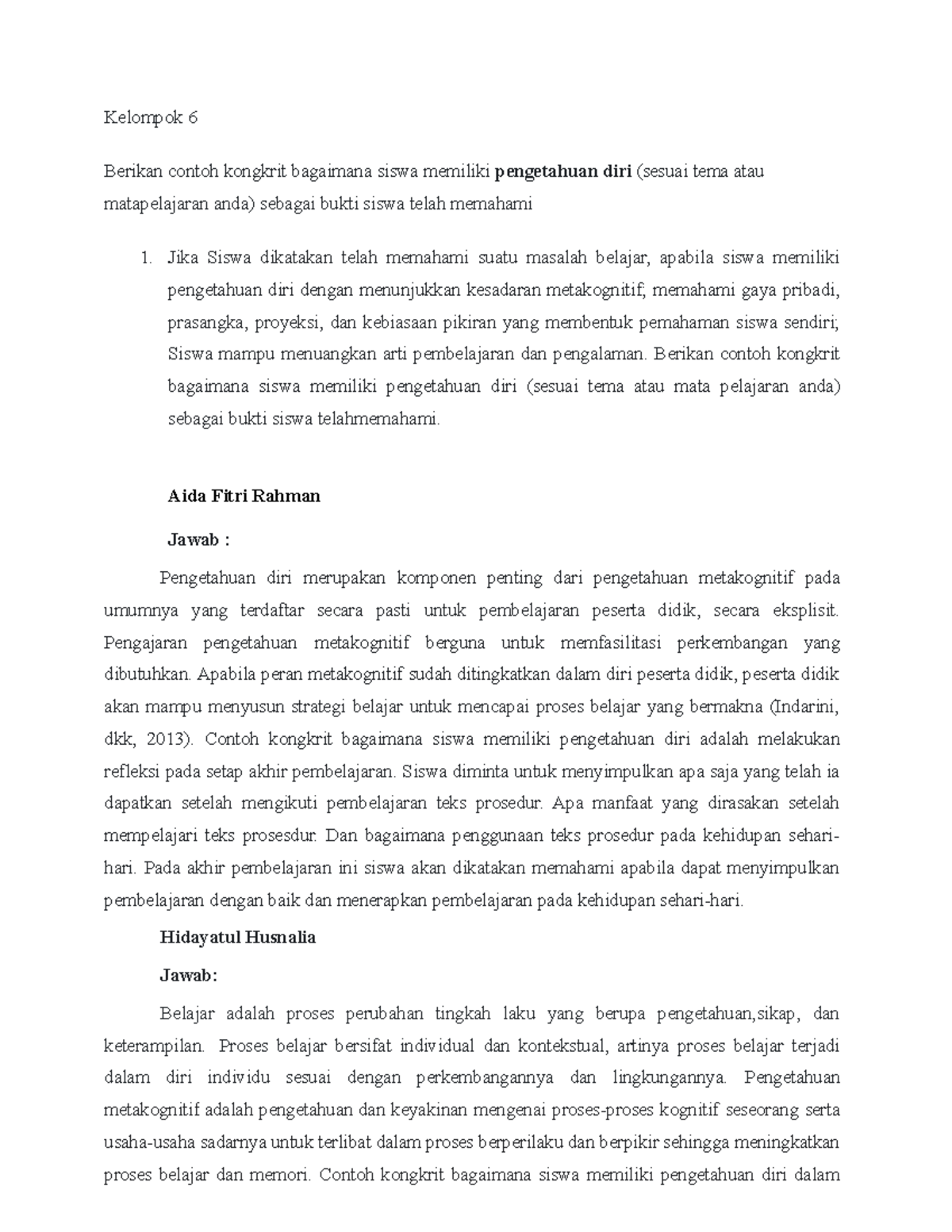 Kelompok 6 - Perancangan kurikulum - Kelompok 6 Berikan contoh kongkrit ...