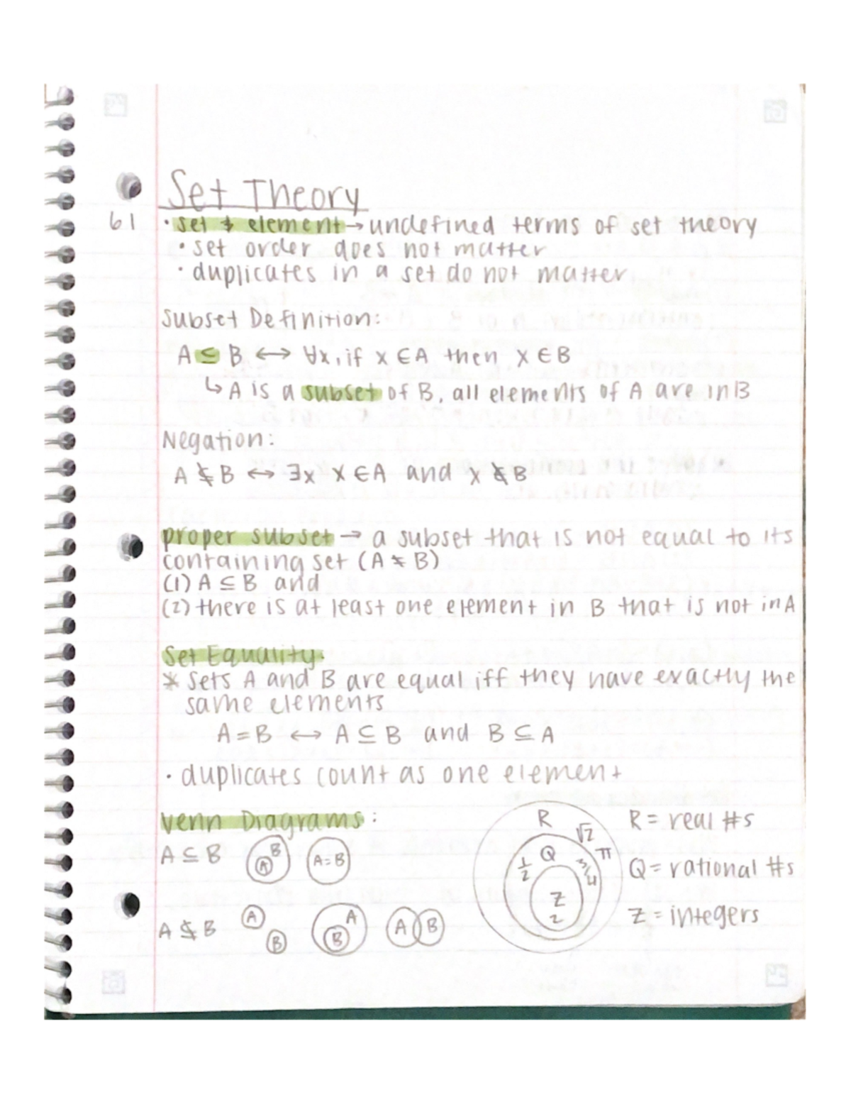 Set Theory Notes - CS 1800 - Studocu