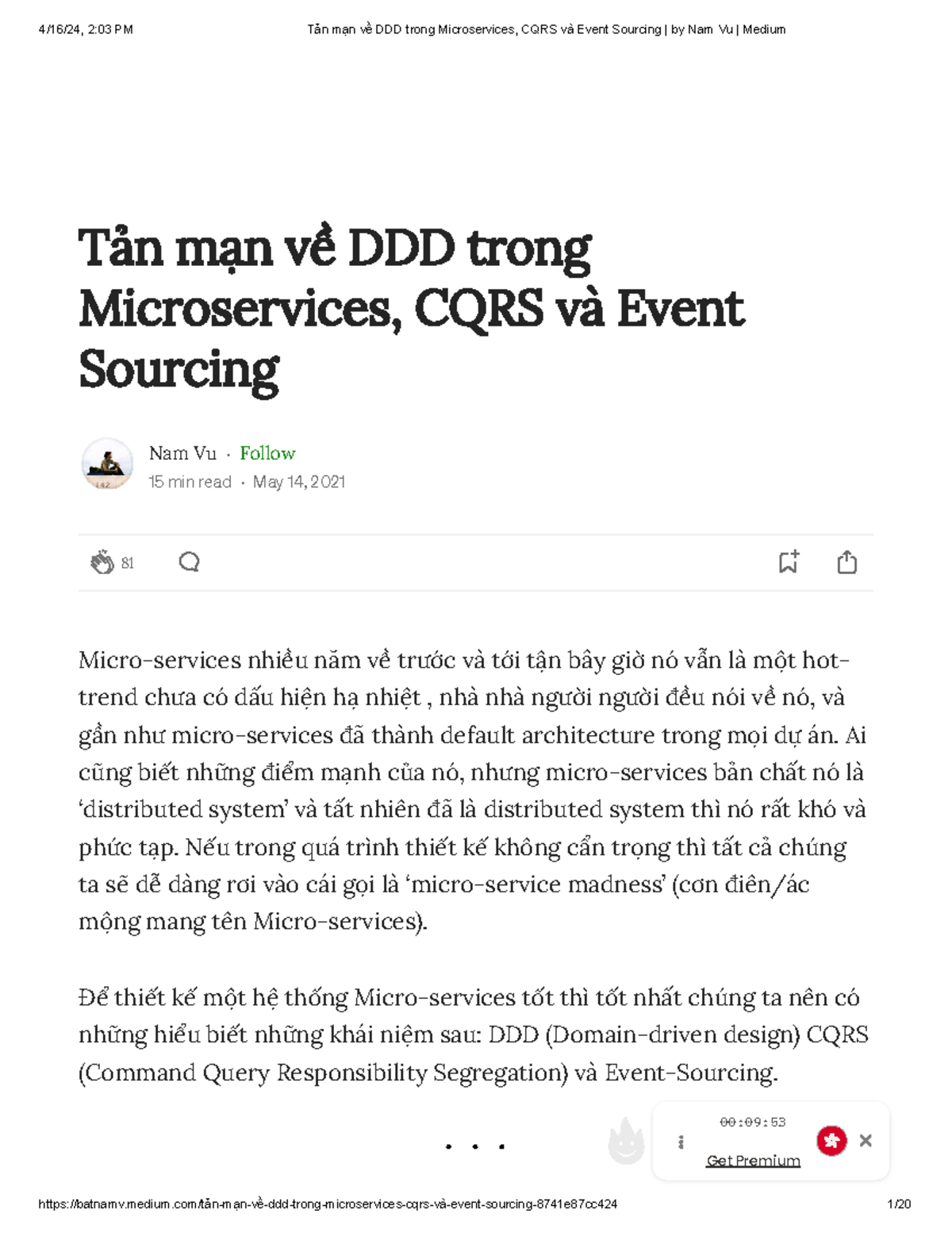 Tản mạn về DDD trong Microservices, CQRS và Event Sourcing by Nam Vu Medium - Tản mạn về DDD ...