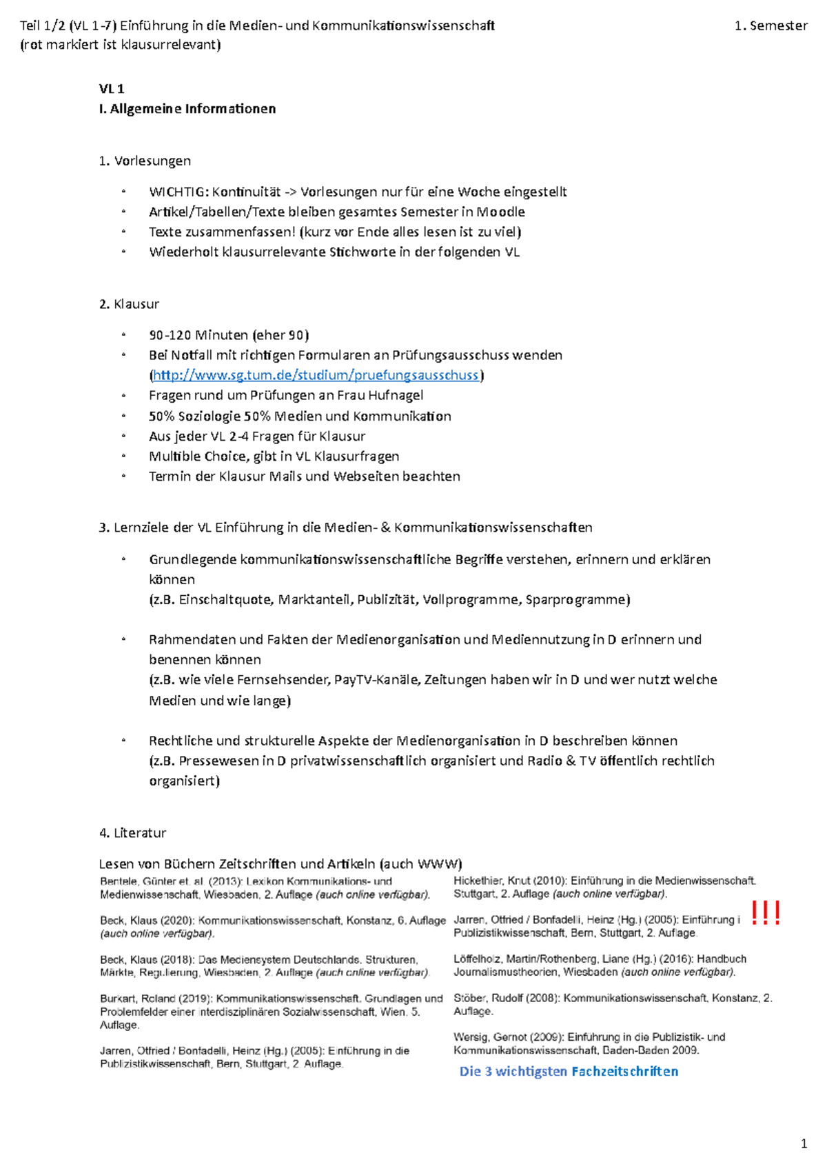 Teil 1von2 (VL 1-7) Einführung in die Medien- und ...