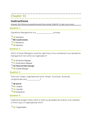 Strategic Operations Management- Assignment - K NUST - Masters ...