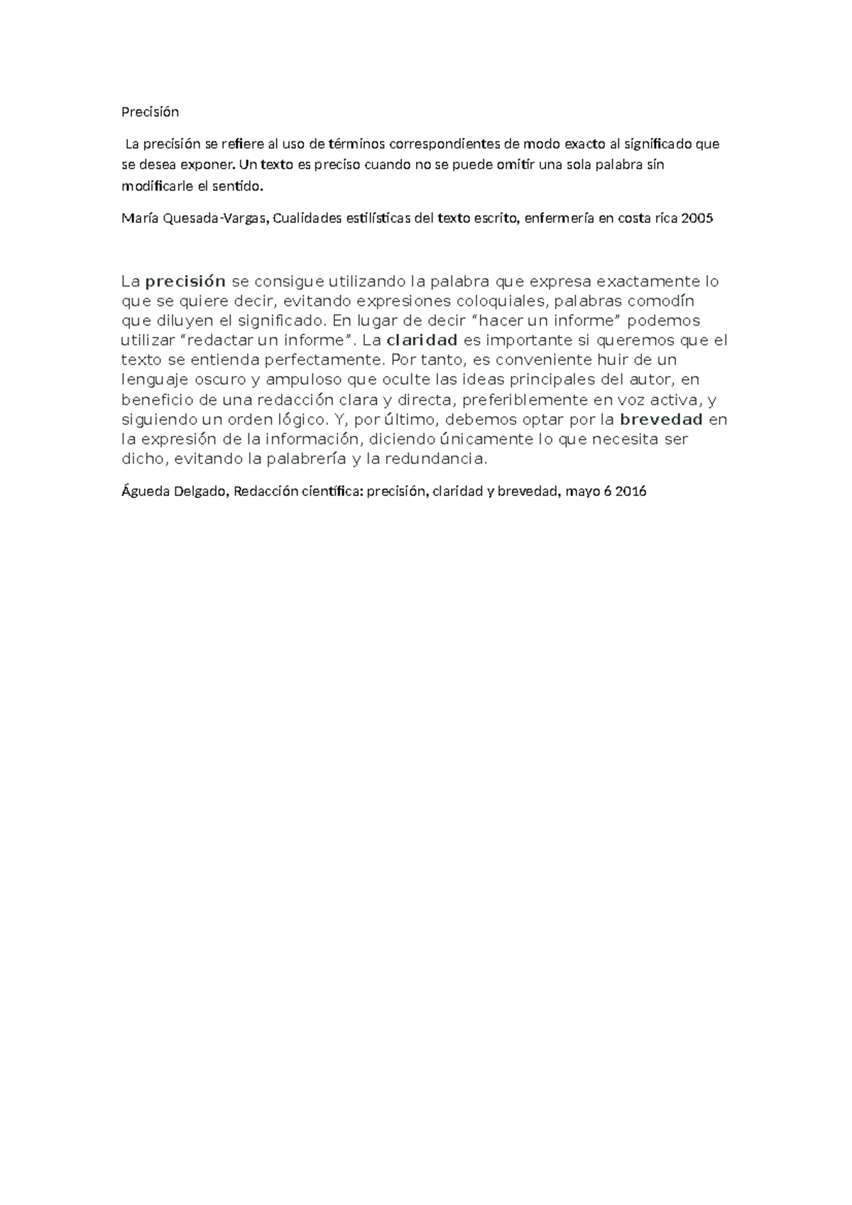 La precisión significado - Precisión La precisión se refiere al uso de ...