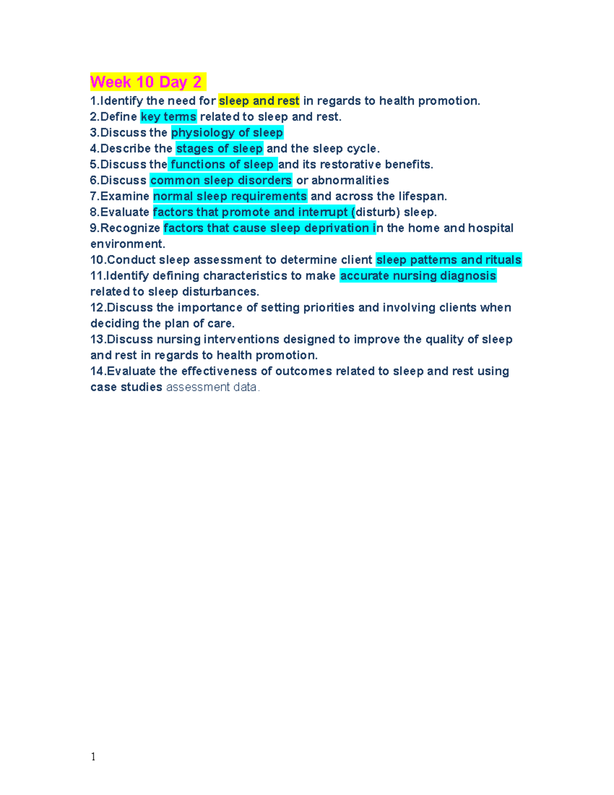 Online Learning Goal OLG 104 course outline OLG four - Week 10 Day 2 1 ...