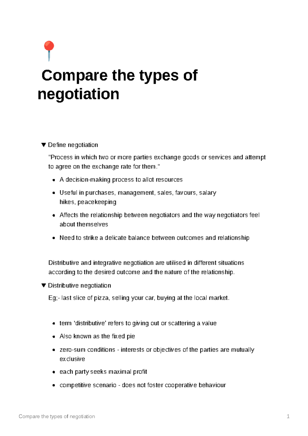 Compare the types of negotiation - » Compare the types of negotiation ...