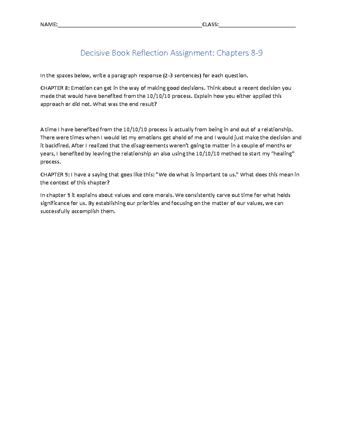 Ch 8-9 Decisive Reflection - NAME:______________________CLASS: Decisive ...