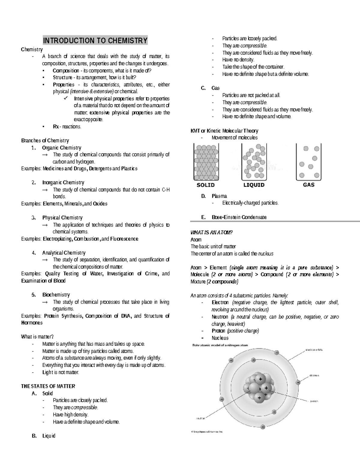 Introduction-TO- Chemistry - INTRODUCTION TO CHEMISTRY Chemistry - A ...