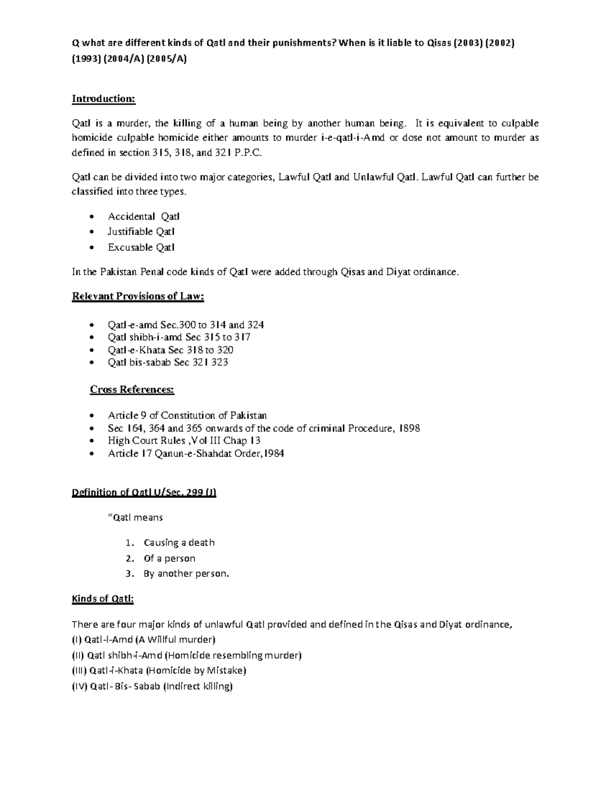 109327638 Q What Are Different Kinds of Qatl and Their Punishments - Q ...