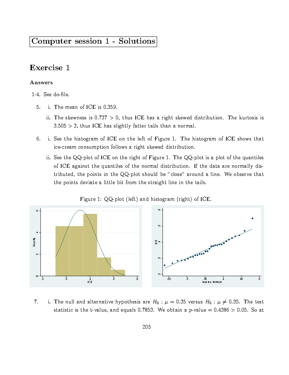 PC-session 1 Solutions - Computer session 1 - Solutions Exercise 1 ...