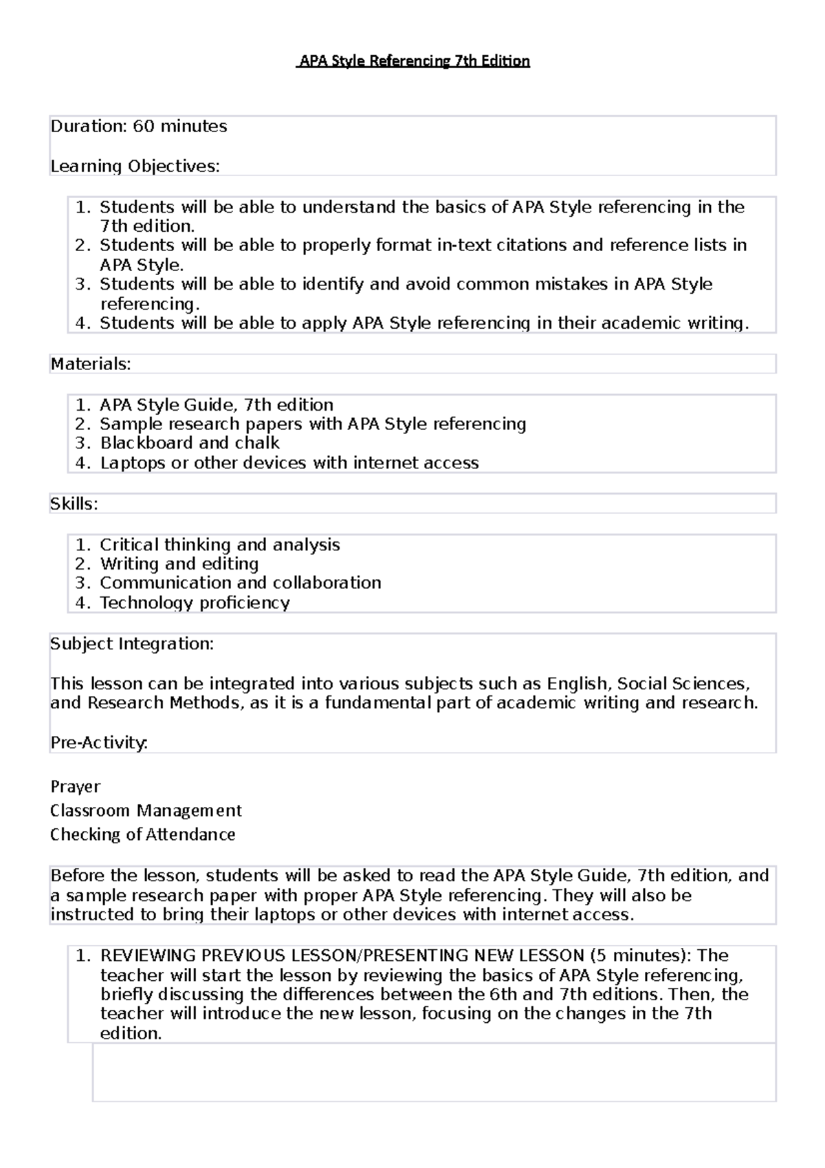 APA Style Referencing DLP - APA Style Referencing 7th Edition Duration ...