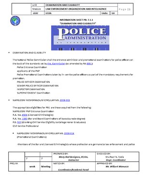 LEA 1- Module 6(final) - Law Enforcement Organization - INFORMATION ...