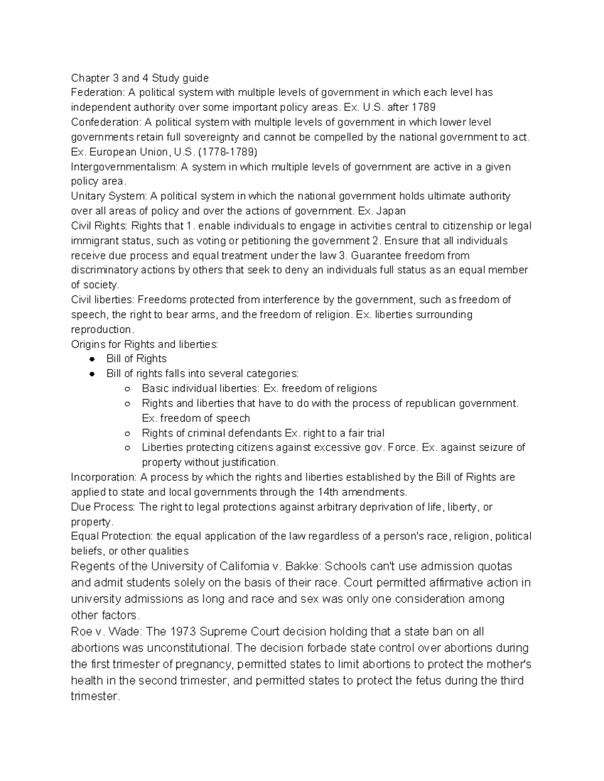 Political Science 111-Chapter 3 and 4 Study Guide - Chapter 3 and 4 ...