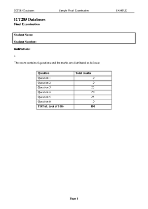 More Exam Info and hints - TYPICAL EXAM QUESTIONS There are different ...