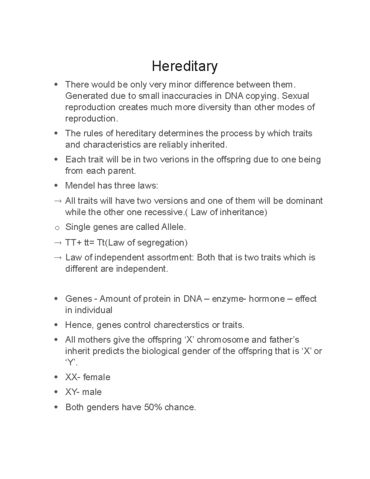 Hereditary - Biology-2022-2023- Class 10- CBSE - Hereditary There would ...