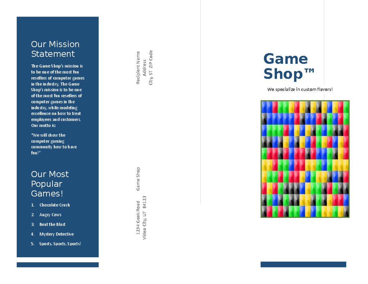 Games - afasdfsadfsad - Our Mission Statement The Game Shop’s mission ...