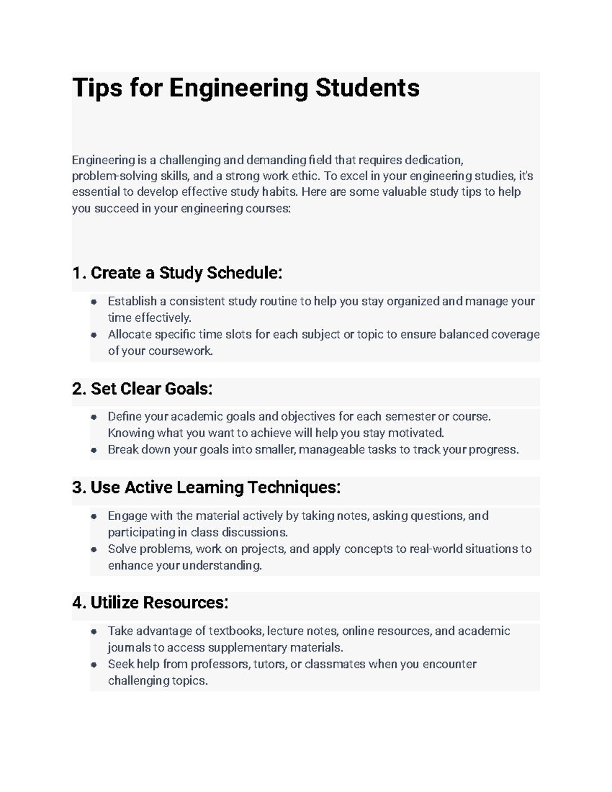 Tips for Engineering Students - Tips for Engineering Students ...