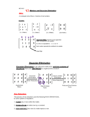 4,3 Solving Systems using Matrices - MCV4U Matrices and Gaussian ...