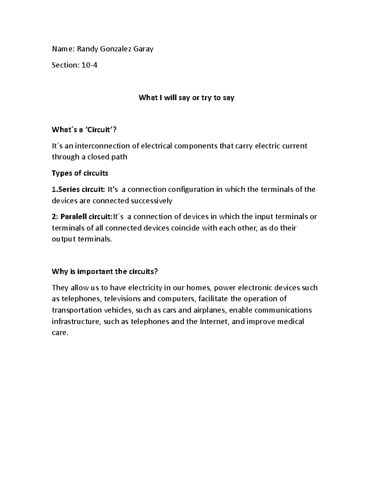 Hablada de ingles - nada solo ocupo ver ela rciho perodon - Name: Randy ...