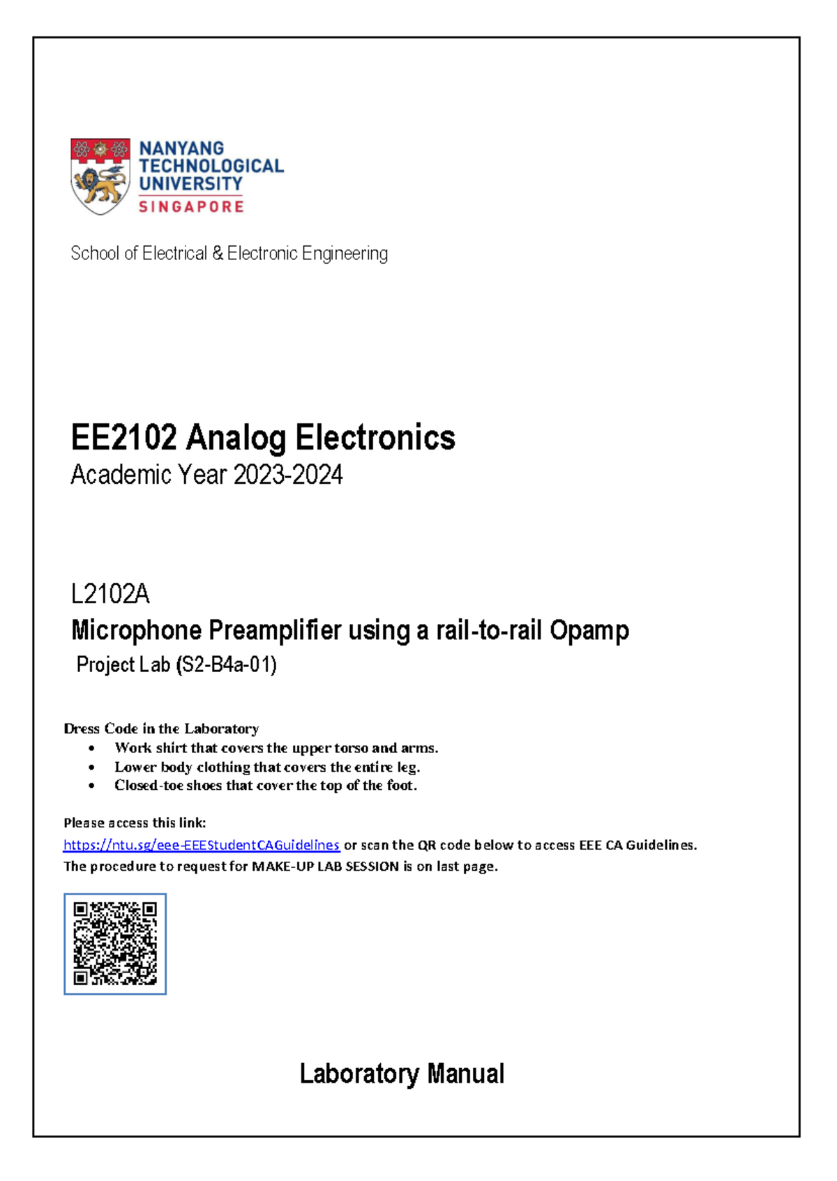 L2102A AY23-24 Lab Manual v1.2b - School of Electrical & Electronic ...