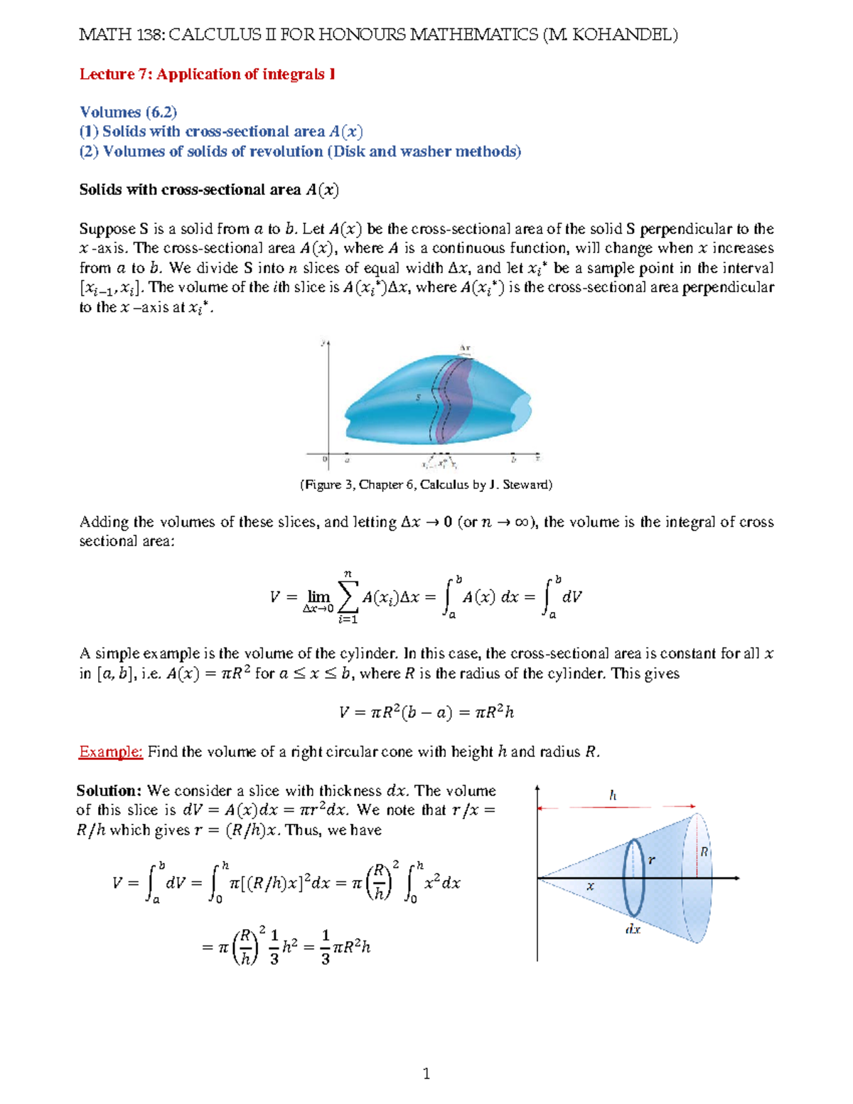 Math138-Lecture 7 - waterloo - MATH 138: CALCULUS II FOR HONOURS ...