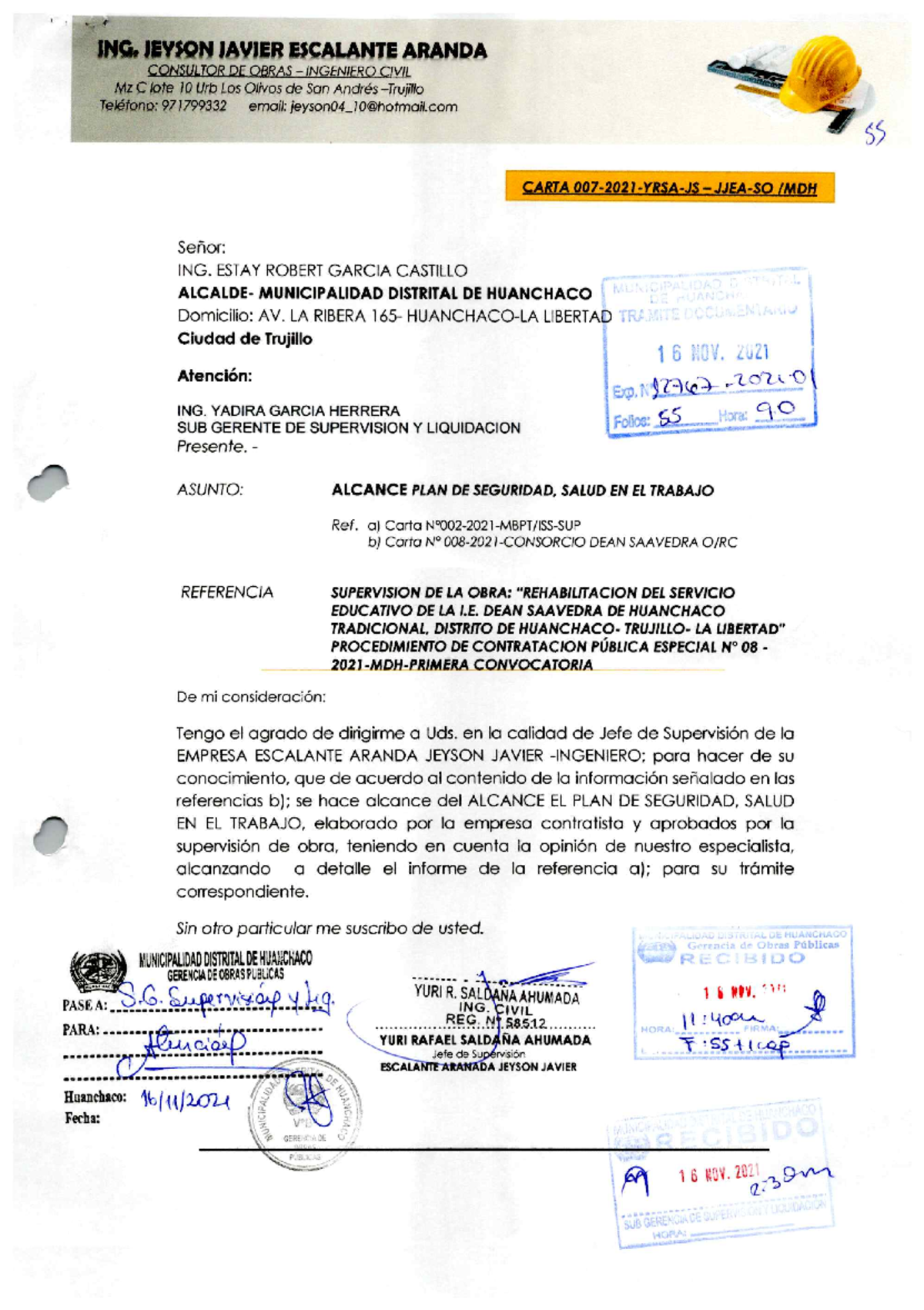 PLAN DE Seguridad DEAN Saavedra TE - Gestión de la Seguridad y Salud ...