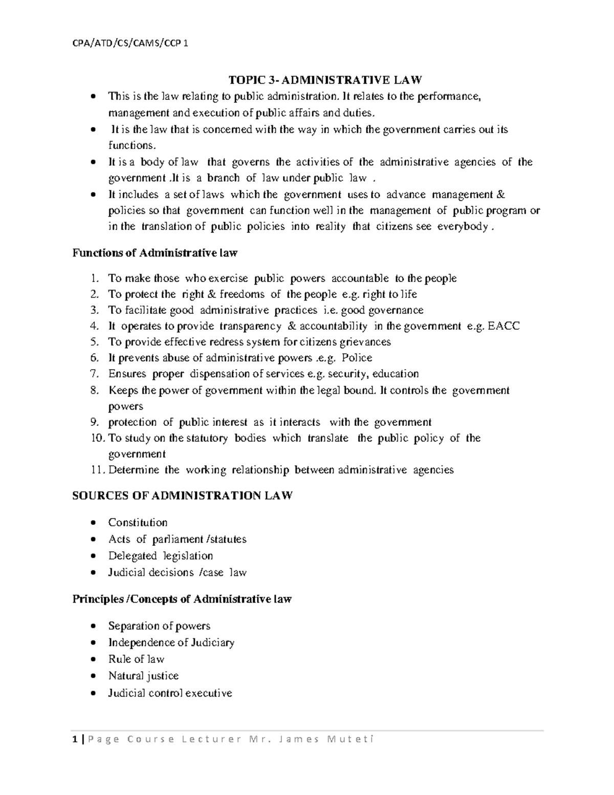 Adminitrative law and ADR topic 3 and 4 -atd cams and cpa - TOPIC 3 ...