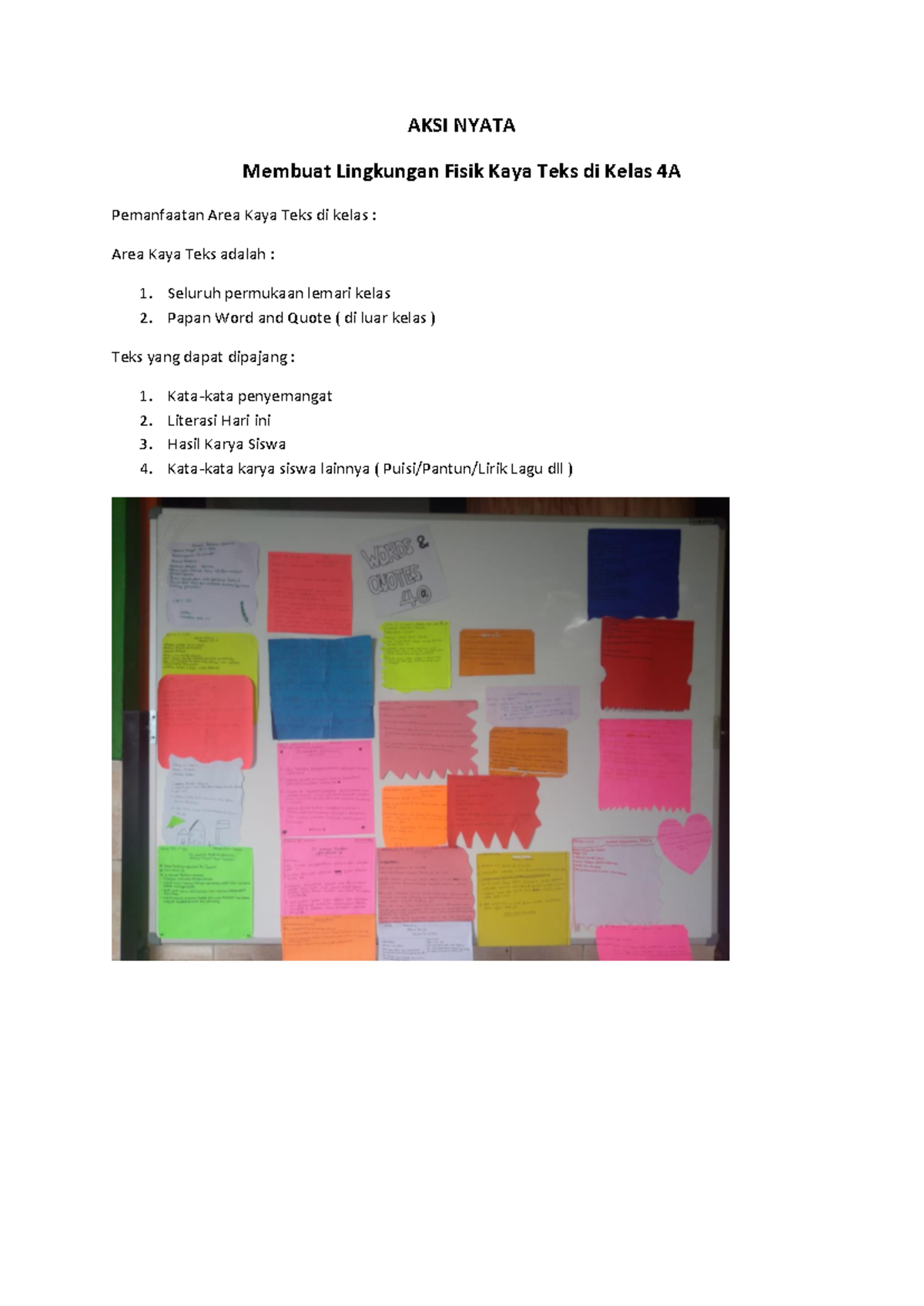 AKSI Nyata Area Teks 4A ok - Profesi Guru SD - AKSI NYATA Membuat ...