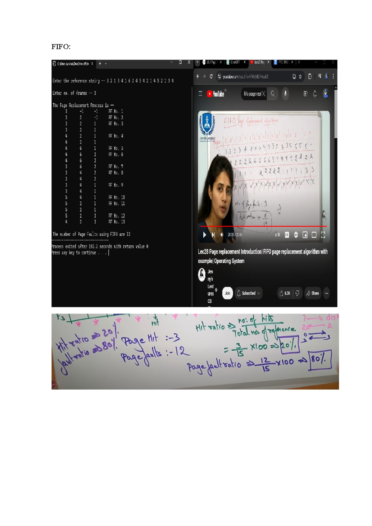 OS Preparation - FIFO: LRU: 10. Describe how a multi-threaded ...