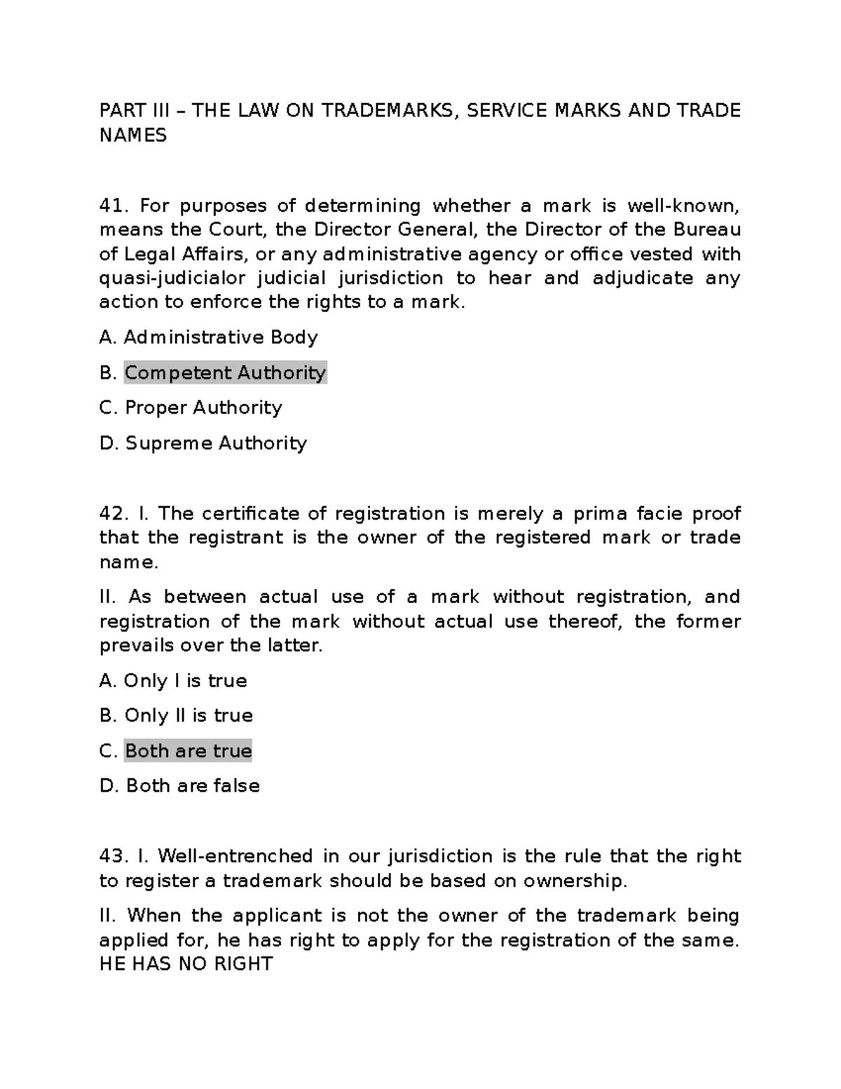 3 THE LAW ON Trademarks, Service Marks AND Trade Names ( Regulatory ...
