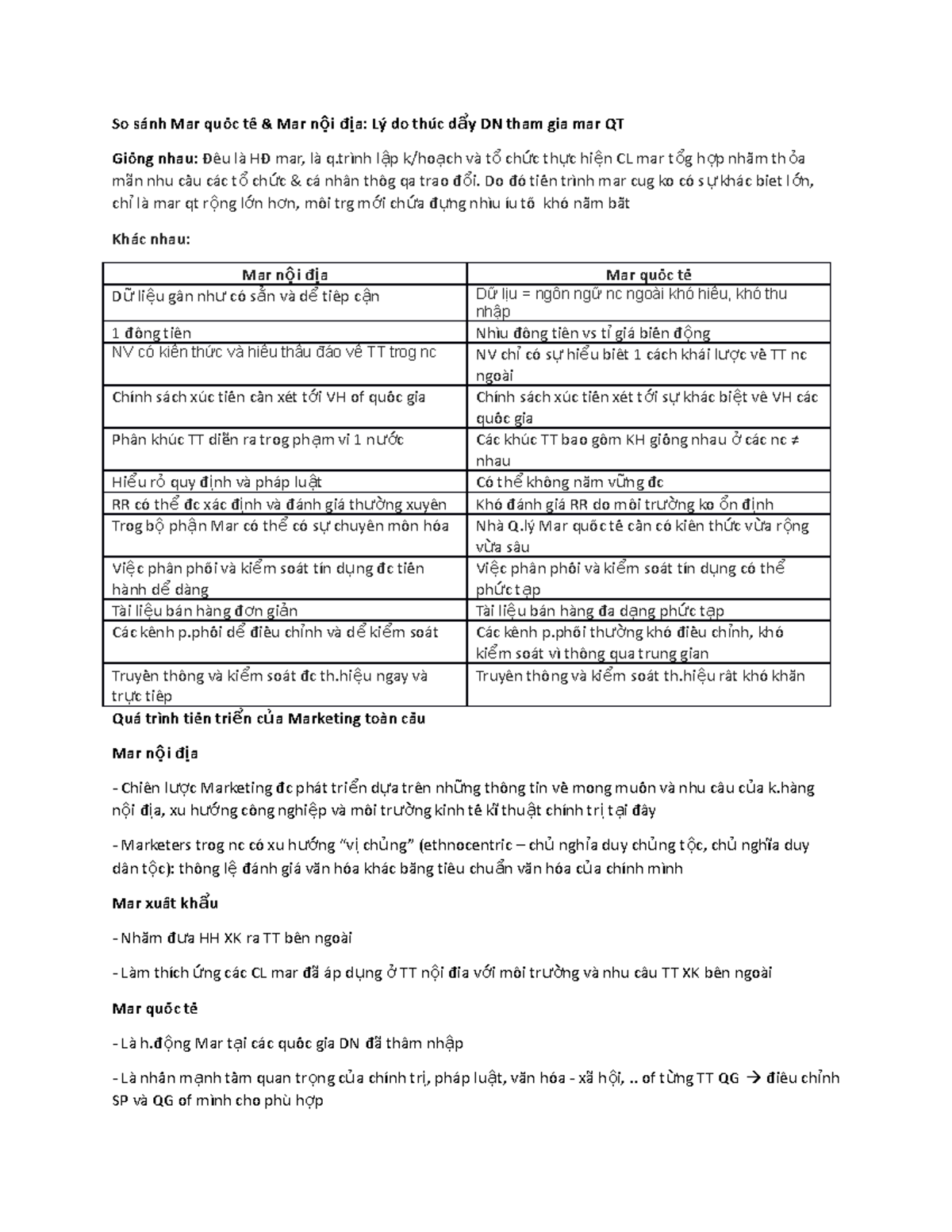 Lý do thúc dẩy DN tham gia mar QT - So sánh Mar quốốc tếố & Mar n ội đ a: ị Lý do thúc d ẩy DN ...