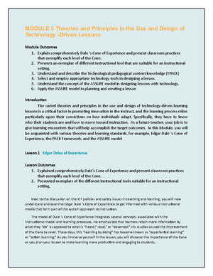 Module 6 Innovative Technologies for Assessment Tasks in Teaching and ...