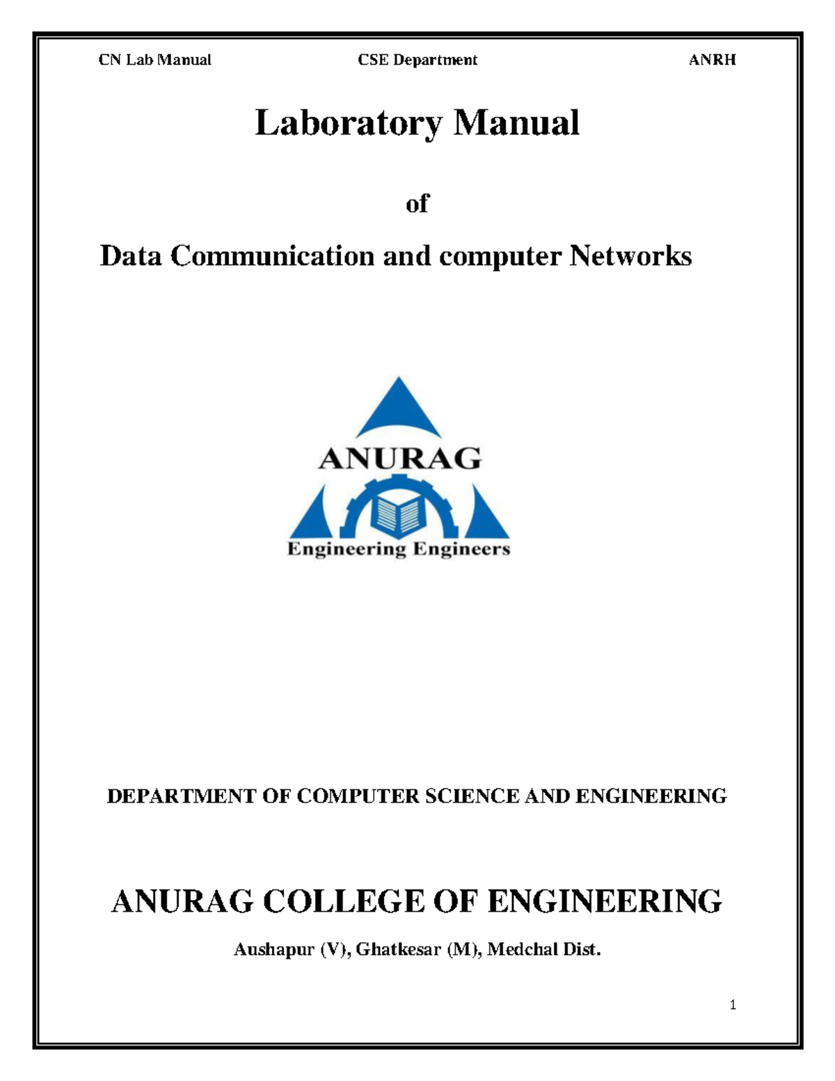 Dccn Lab Manual Experiments Laboratory Manual Of Data Communication And Computer Networks 2424