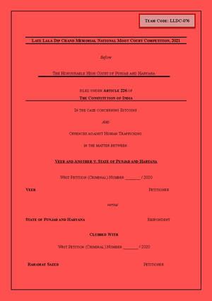 Compendium - LATE LALA DIP CHAND MEMORIAL NATIONAL MOOT COURT ...