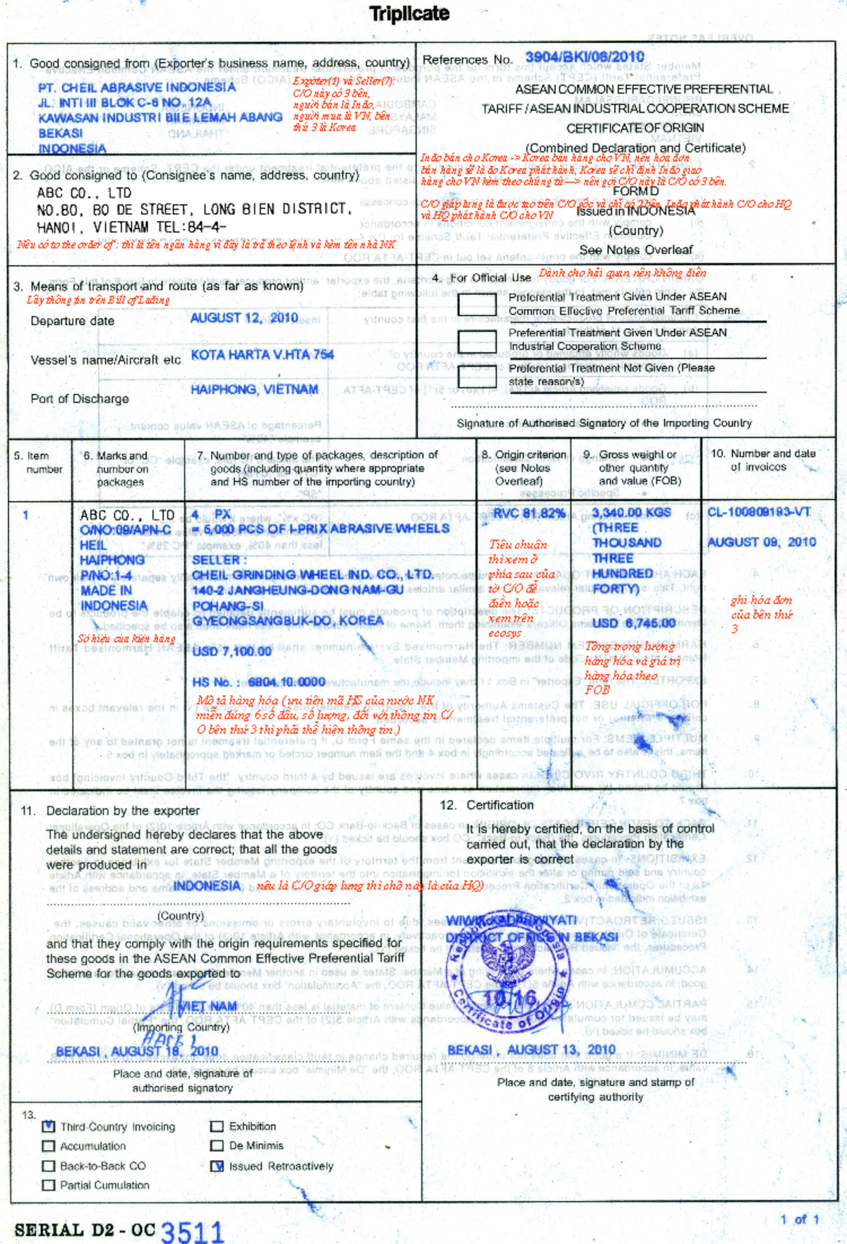 CO form D - Summary Phân loại hàng hóa và xuất xứ hàng hóa - Studocu