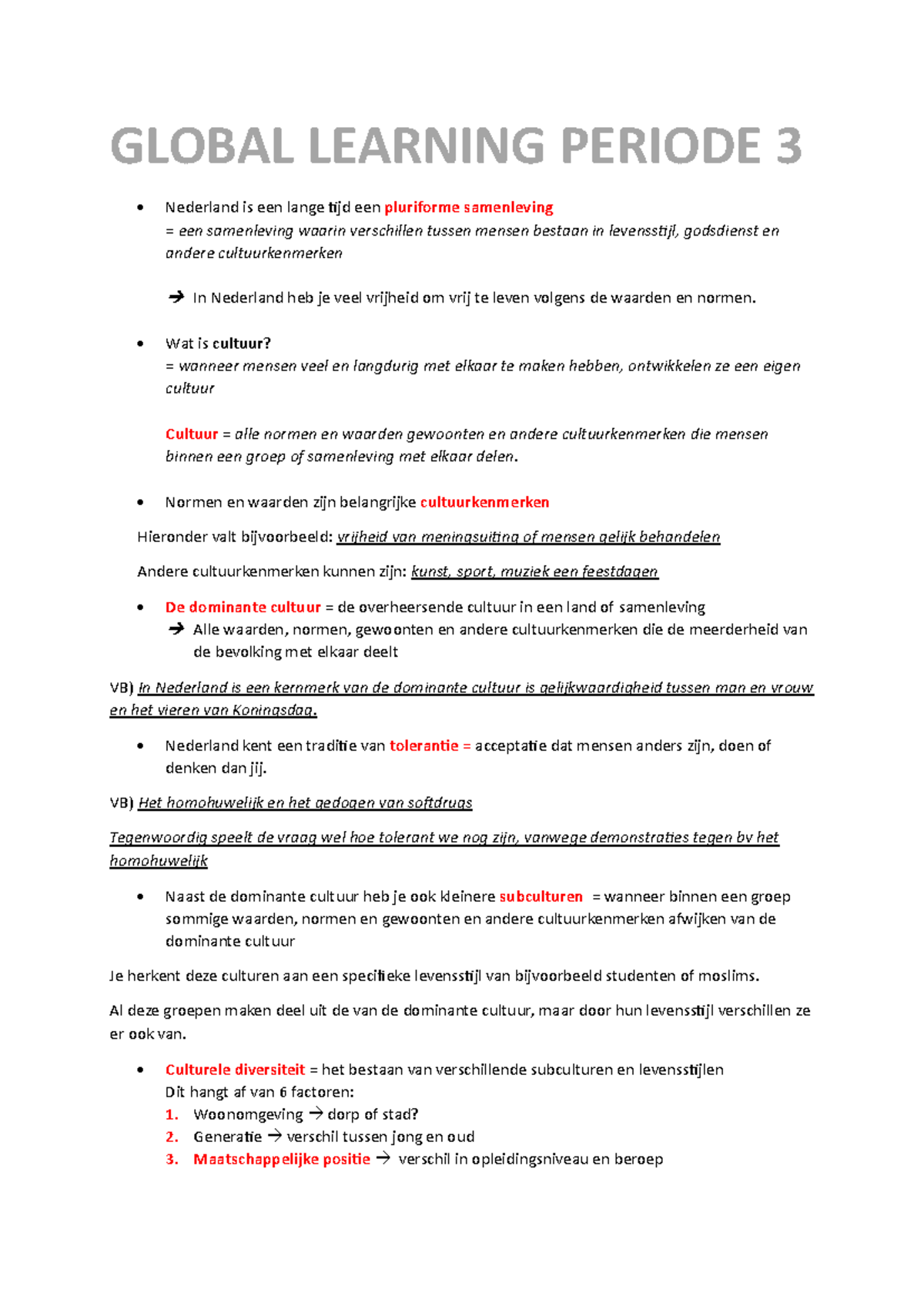 Global Learning Periode 3 - GLOBAL LEARNING PERIODE 3 Nederland is een ...
