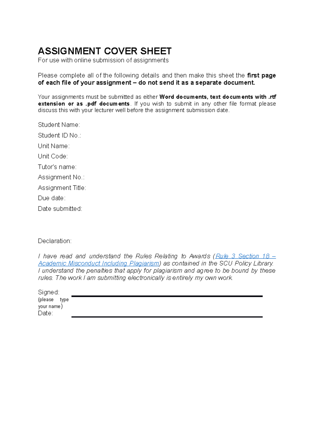 MNG10720 final assignment - ASSIGNMENT COVER SHEET For use with online ...