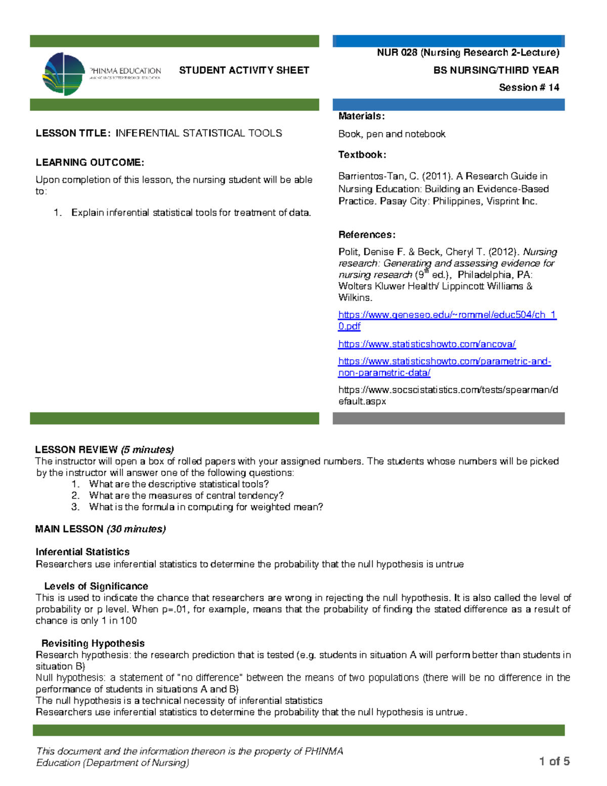 SAS Session 14 Research 2 - This document and the information thereon ...