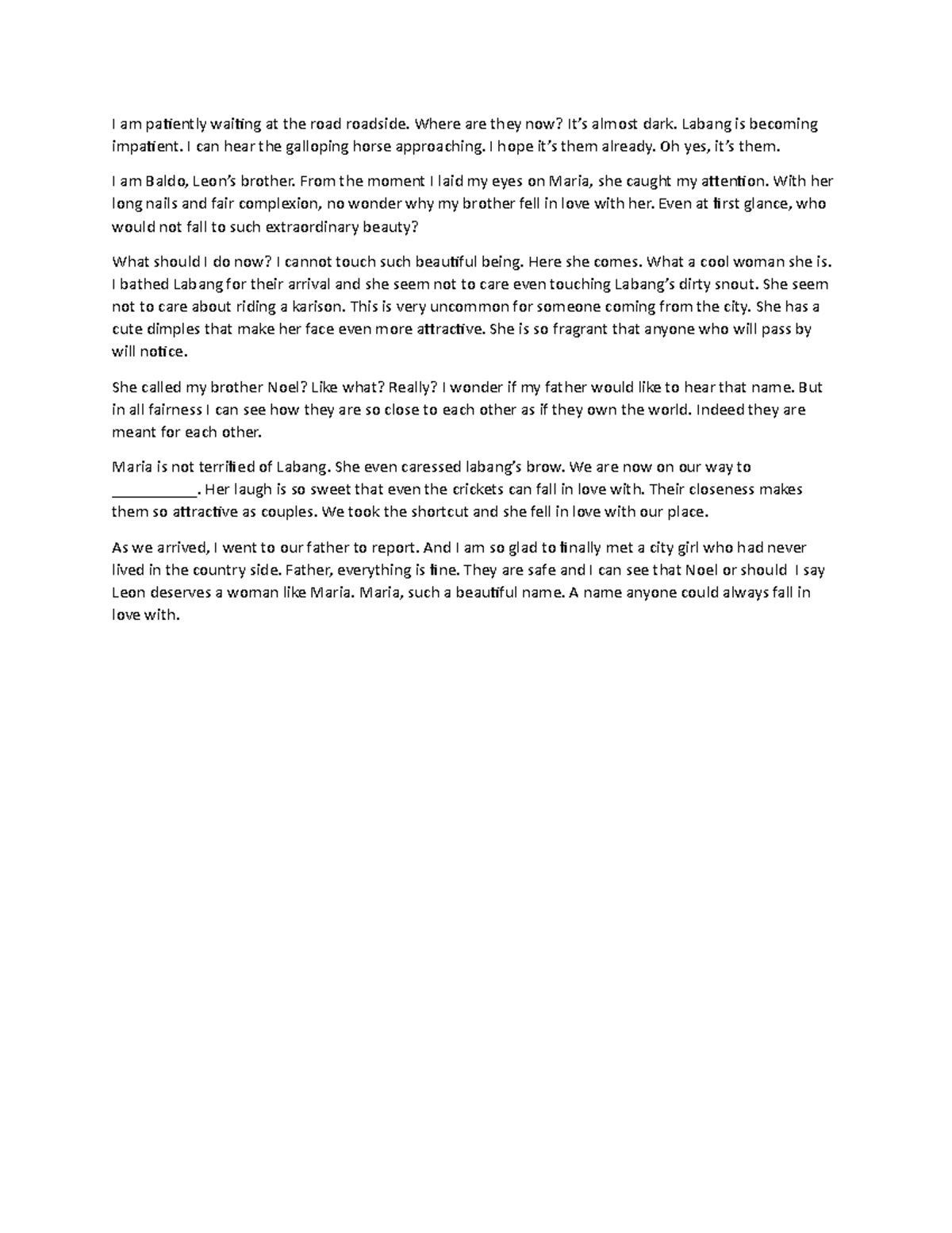 How My Brother Brought Home a Wife, A monologue - I am patiently ...