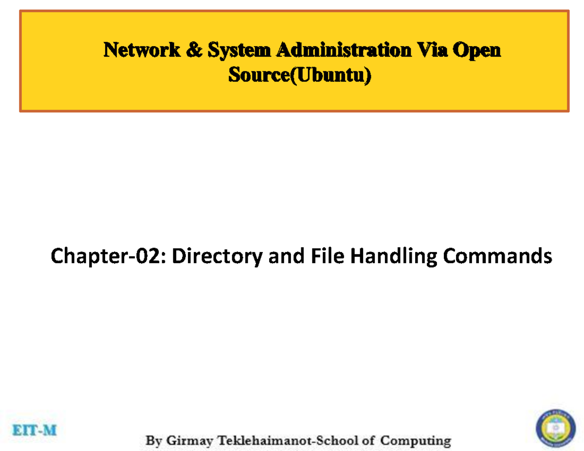 Slide 02 2 file and directory commands - Network & System ...