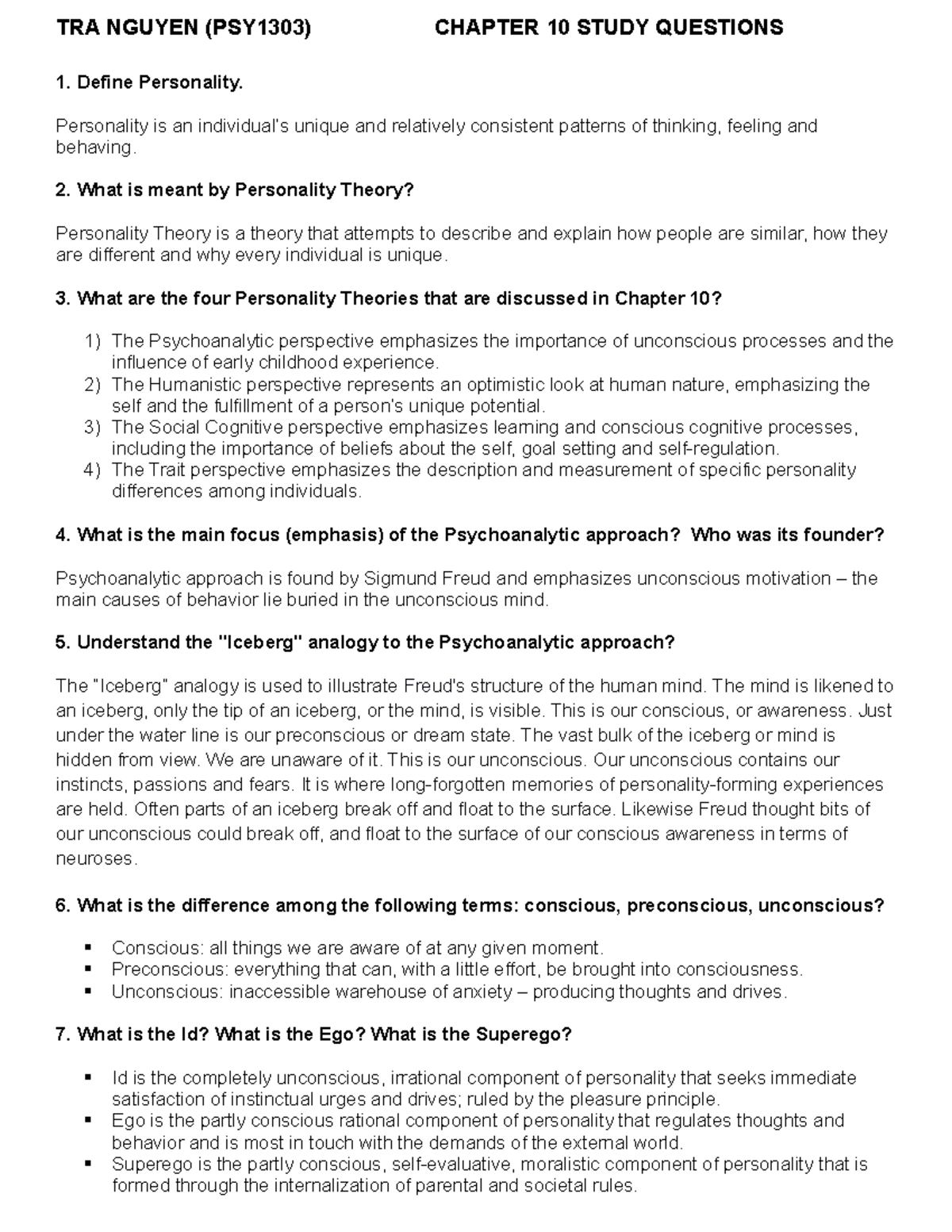 2014-Introduction to Psychology(PSY1303)-lecture notes chapter 10 - 1 ...