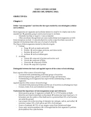 Chapter 1 Notes - Chapter 1: Main Themes of Microbiology Topic 1: What ...