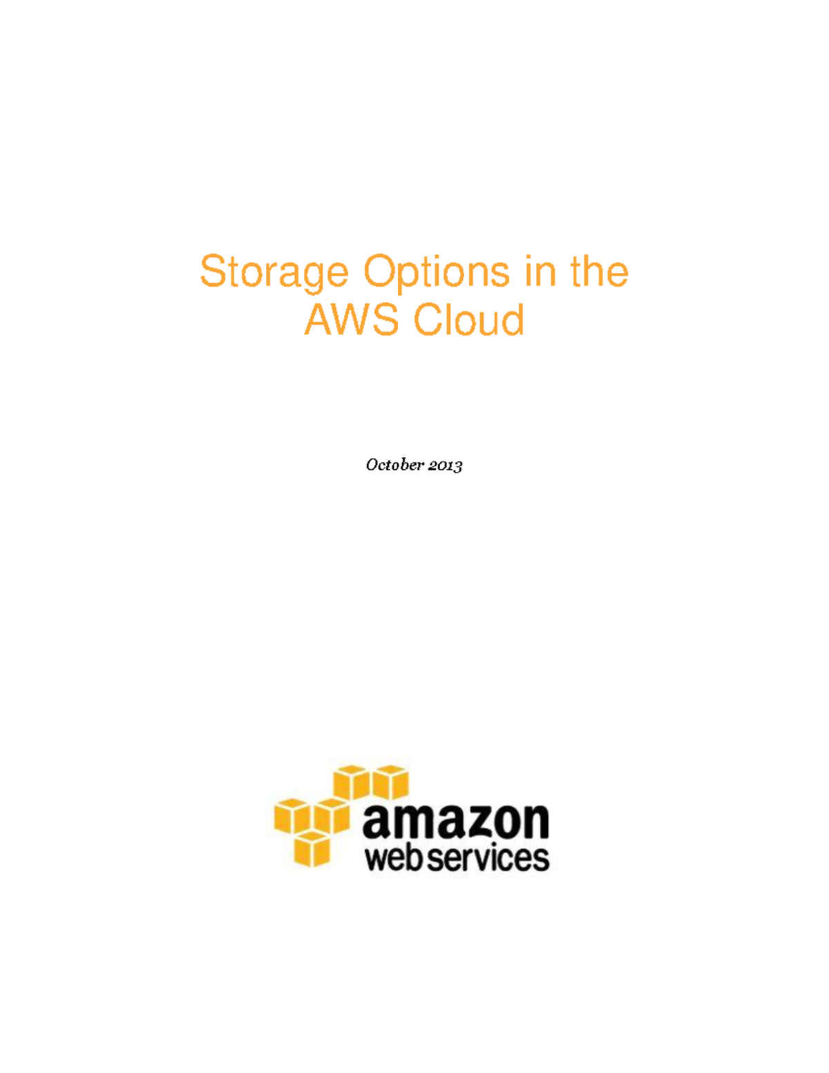 Aws-storage-options - Summary aws solution architect - Storage Options ...