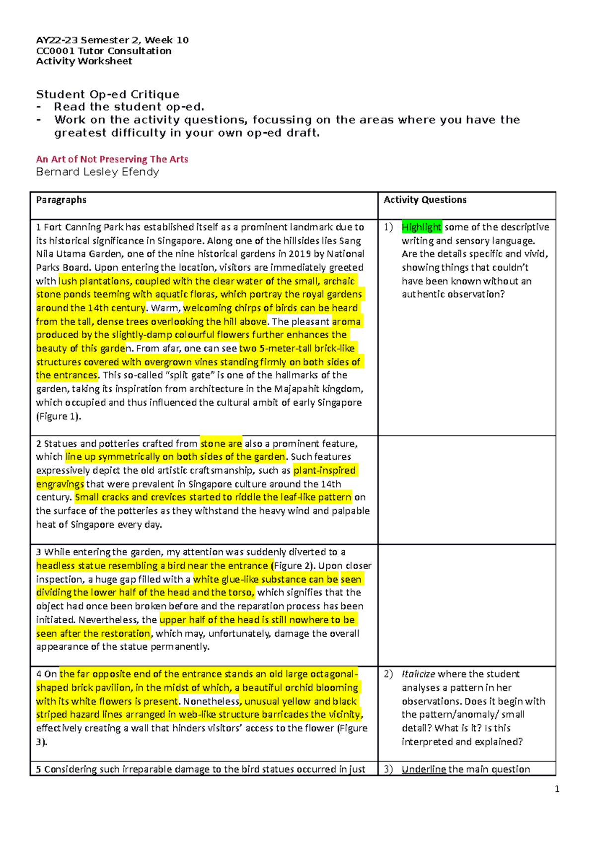 Week 10 Tutor Consultation Activity - Student Op-ed Critique - CC0001 ...