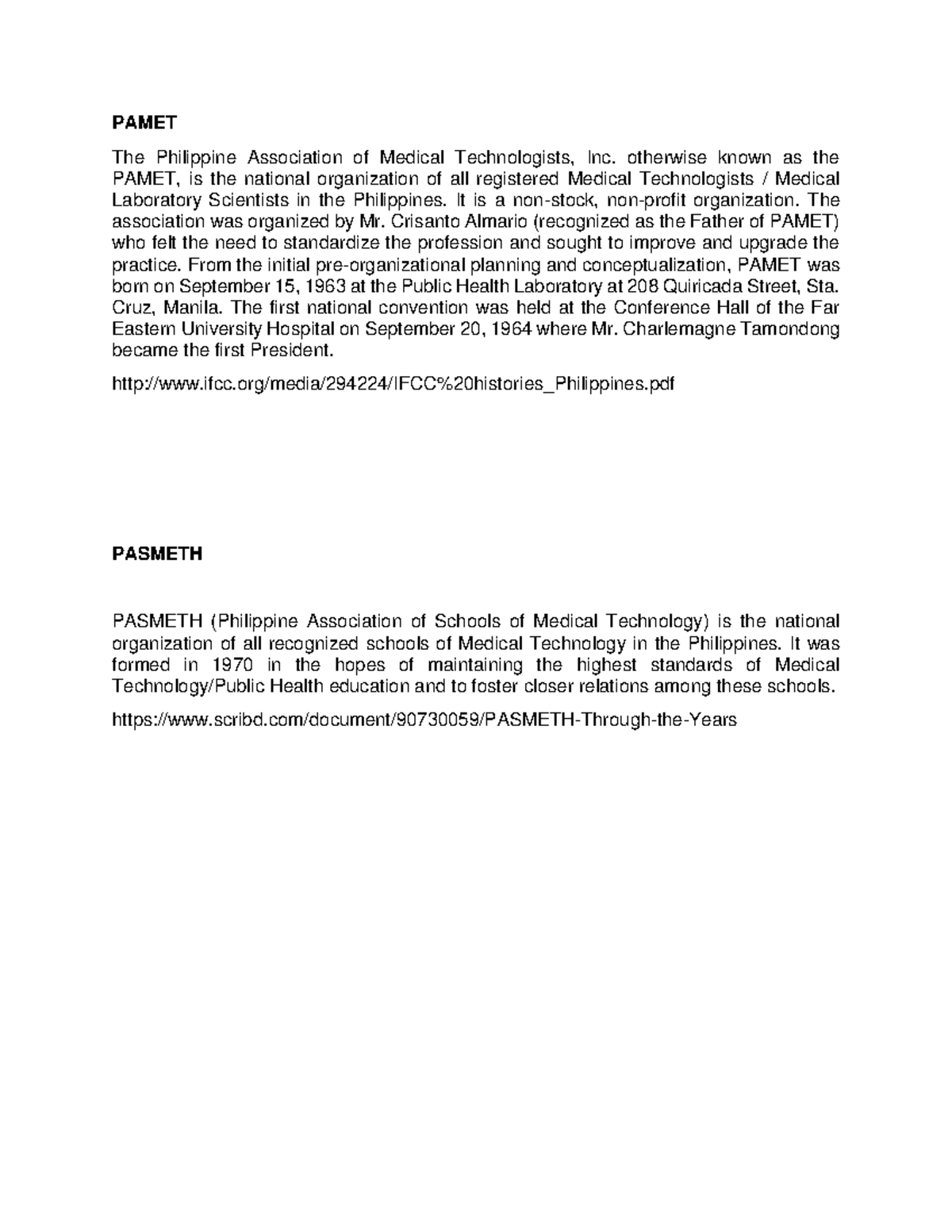 Pasmeth AND Pamet Officers - PAMET The Philippine Association of ...