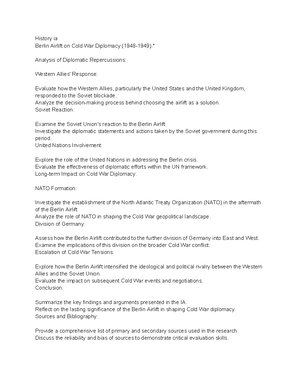 Cold War revision aid and interpretation guide Teacher Notes and ...