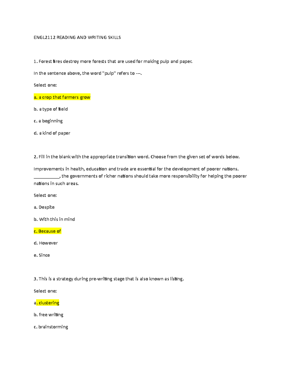 559255949-Engl2112-Reading - ENGL2112 READING AND WRITING SKILLS Forest ...