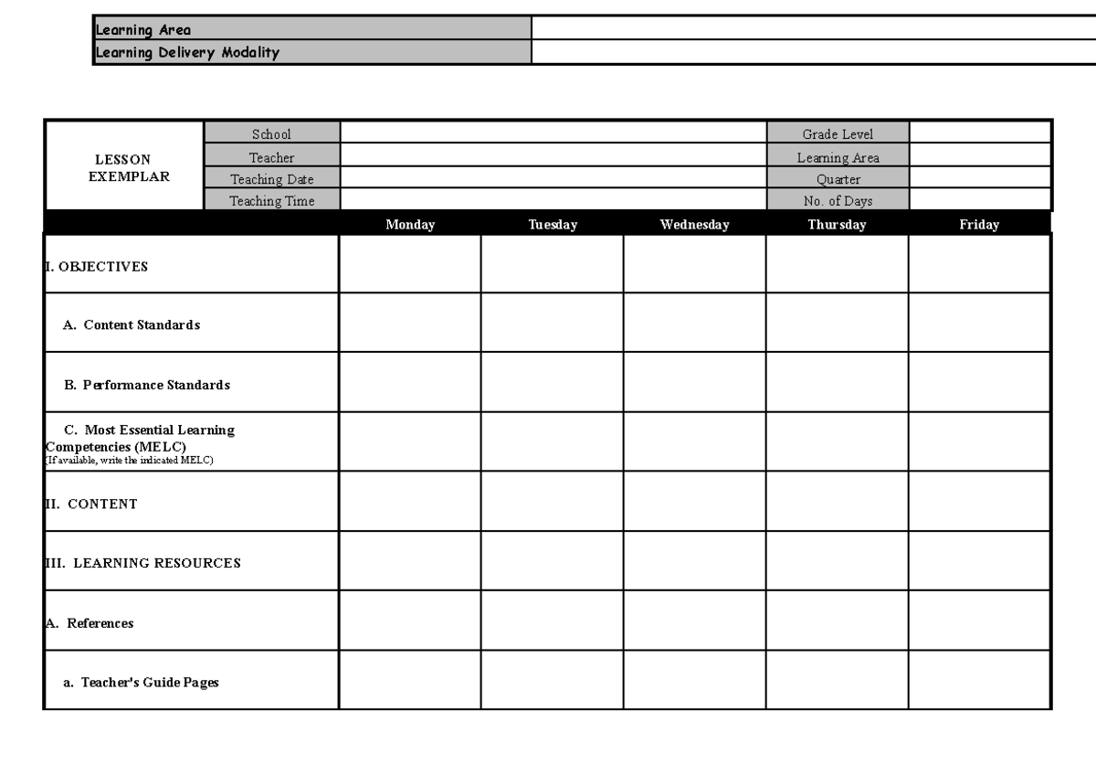 Lesson-plan-template - Learning Area Learning Delivery Modality LESSON ...
