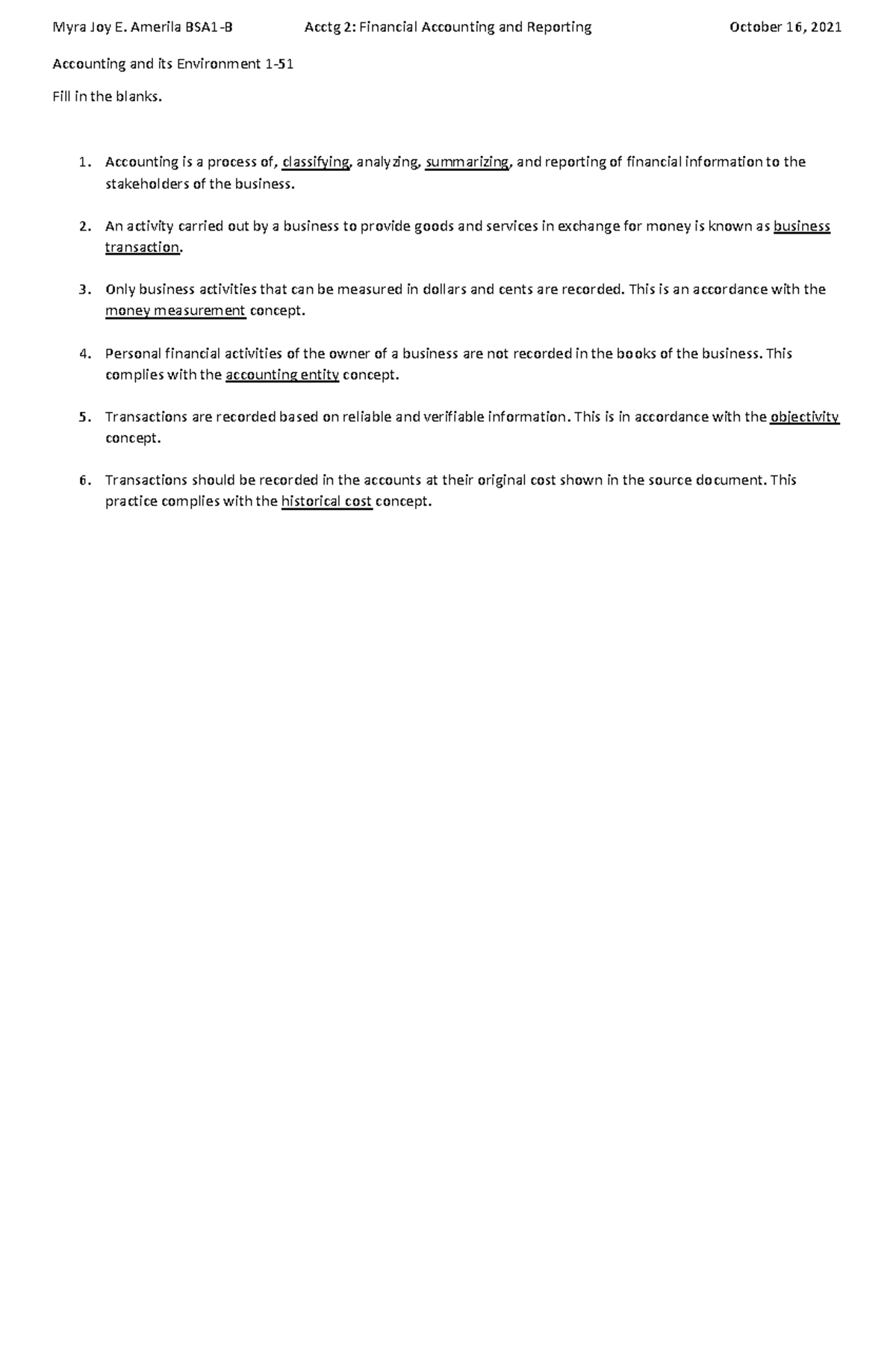 1-51 Fill in the Blank by Amerila, Myra Joy, E - Myra Joy E. Amerila ...