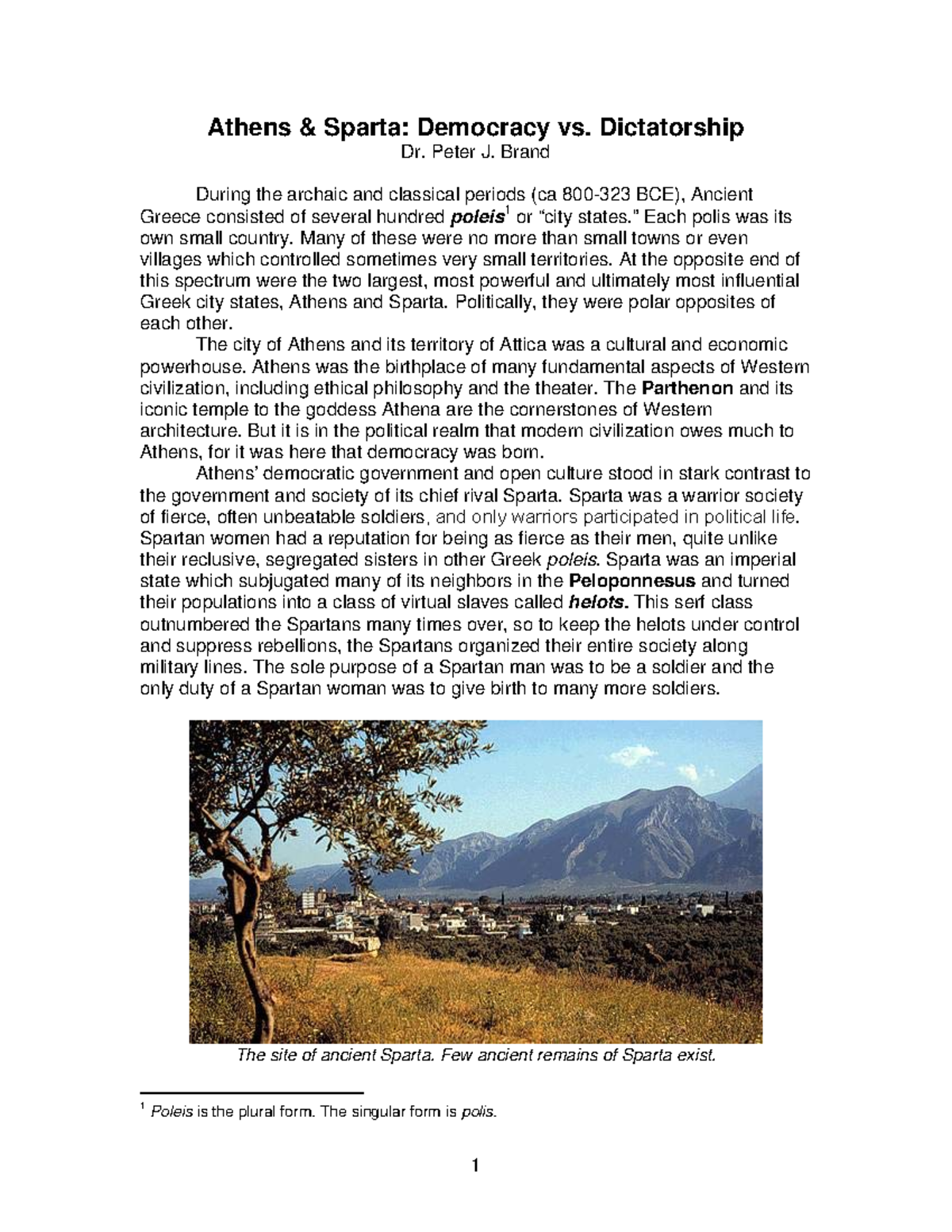 Athens Sparta dictatorship democracy - Athens & Sparta: Democracy vs ...